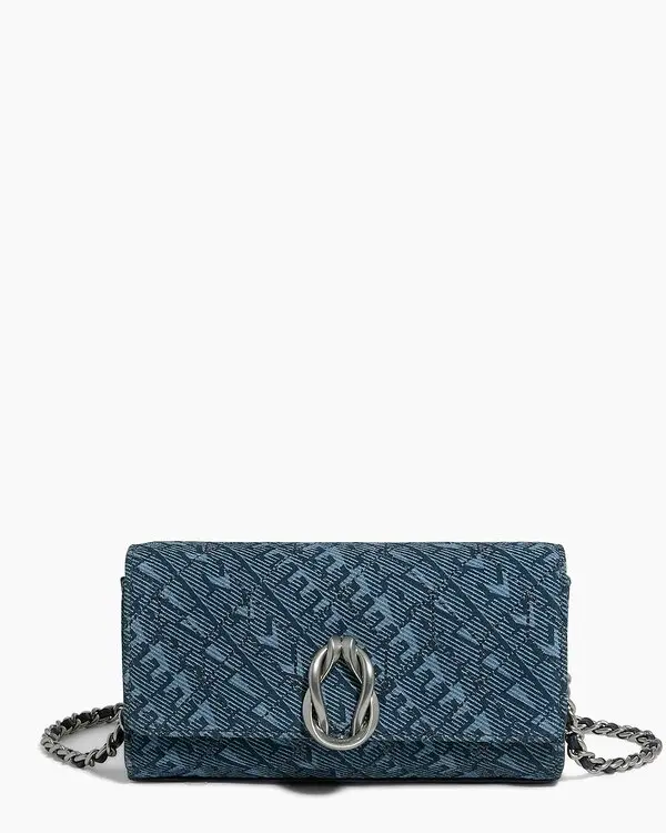 AIMEE Unity Wallet Novelty Crossbody - Monogram Denim