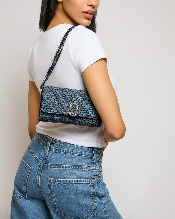 AIMEE Unity Wallet Crossbody - Monogram Denim