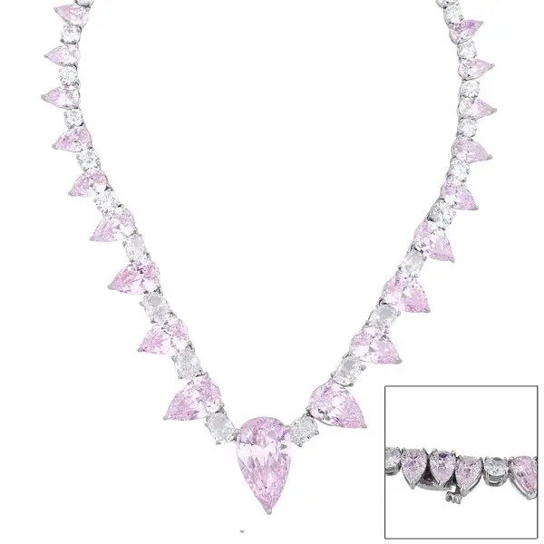 FANTASIA BY DESERIO Necklace With Zirconia - White Gold Plated