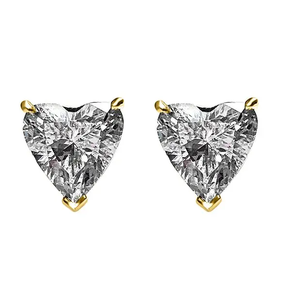 FANTASIA BY DESERIO Heart Stud Earrings - Yellow Gold
