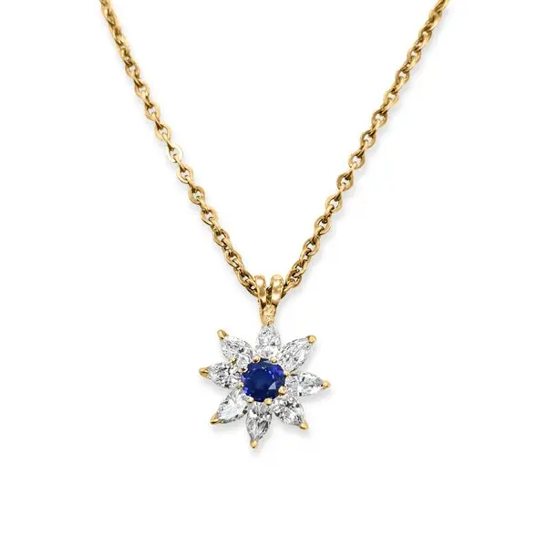 FANTASIA BY DESERIO Flower Pendant P146280/cz - Yellow Gold Plated