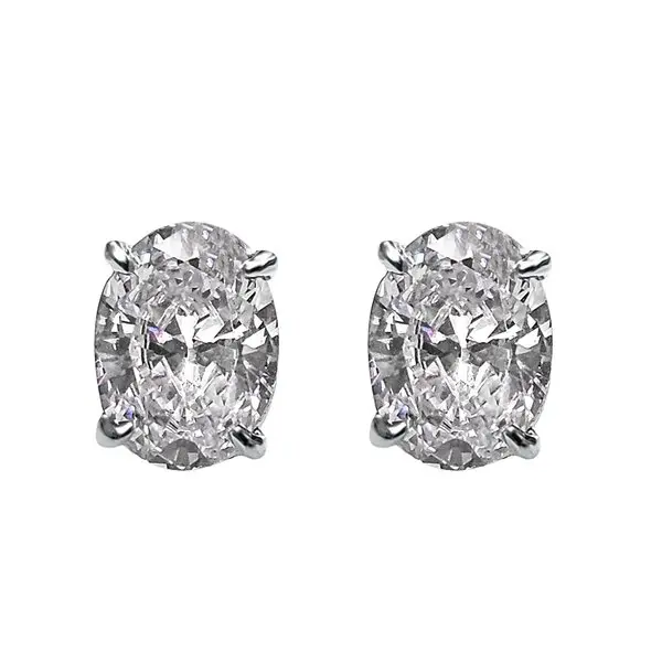 FANTASIA BY DESERIO Oval Stud Earrings - Yellow Gold