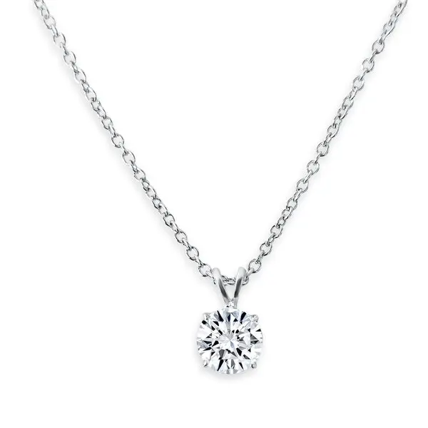 FANTASIA BY DESERIO Round-brilliant Pendant With Y Bail - White Gold Plated