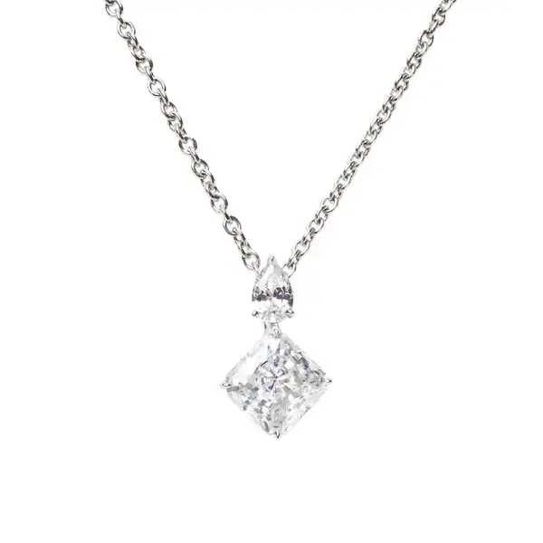 FANTASIA BY DESERIO 2.5ct Princess Cut Drop Pendant - White Gold Plated
