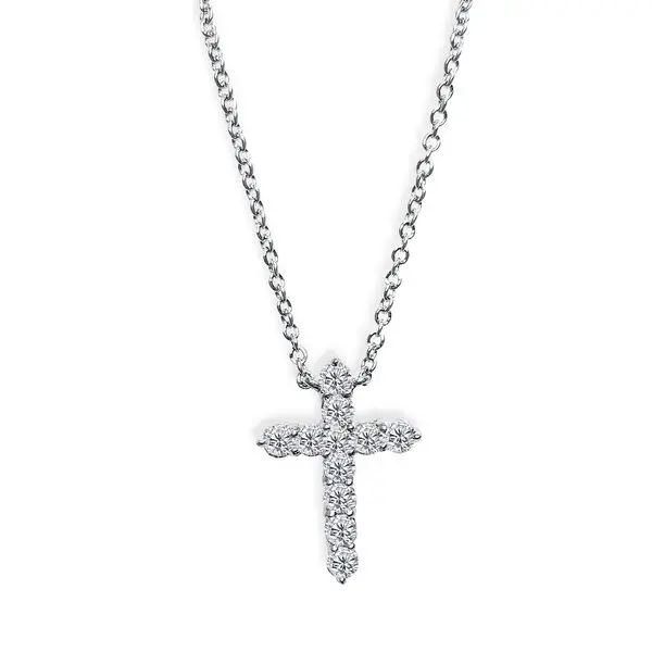 FANTASIA BY DESERIO Cross Pendant - White Gold Plated