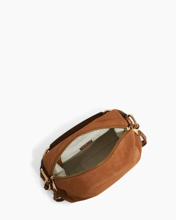 AIMEE Dumpling Convertible Handheld - Chestnut Suede