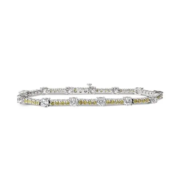 FANTASIA BY DESERIO Small And Large Round Tennis Bracelet - Yellow Gold Plated