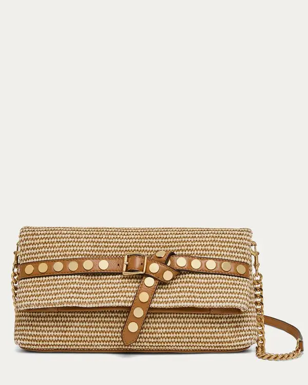 AIMEE Jagger Convertible Clutch - Raffia And Latte