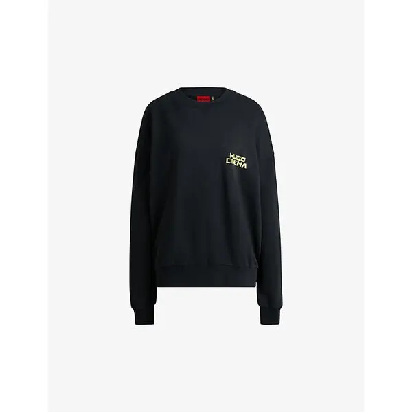 Hugo Branded Print Relaxed-fit Cotton-jersey Sweatshirt