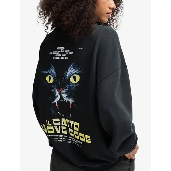 Hugo Branded Print Relaxed-fit Cotton-jersey Sweatshirt