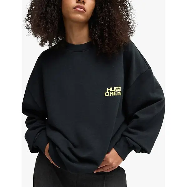 Hugo Branded Print Relaxed-fit Cotton-jersey Sweatshirt
