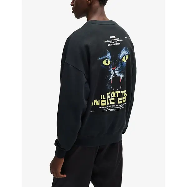 Hugo Branded Print Relaxed-fit Cotton-jersey Sweatshirt