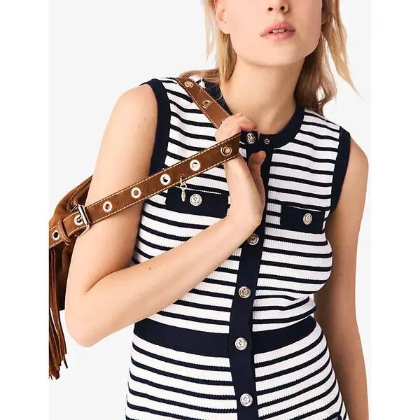 Maje Breton Stripe Sleeveless Maxi Dress