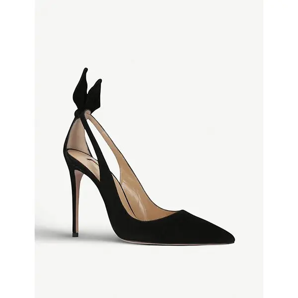 AQUAZZURA Deneuve Suede Heeled Pumps