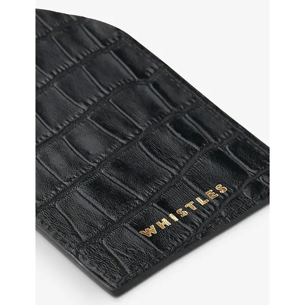 Whistles Croc-embossed Leather Luggage Tag