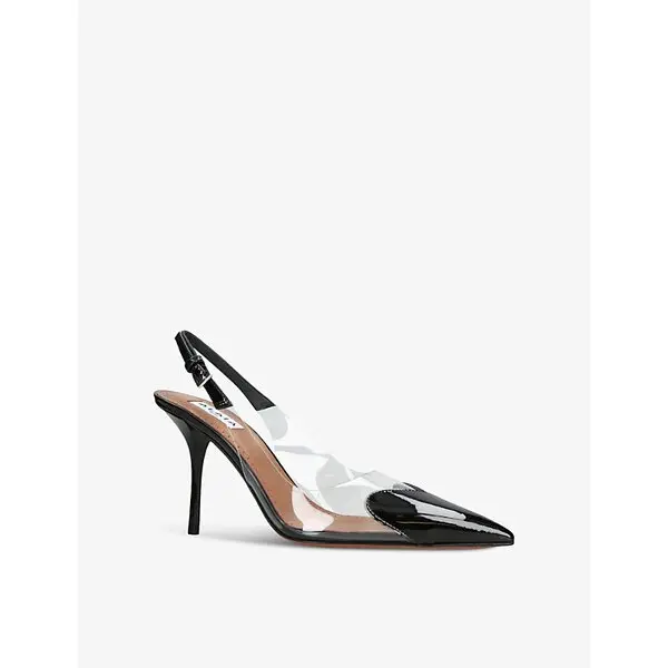 Alaïa Cœur 90 Patent-leather Slingbacks - Black