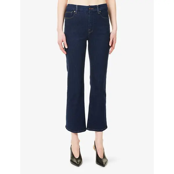 Good American Cropped Boot-cut Denim Jeans