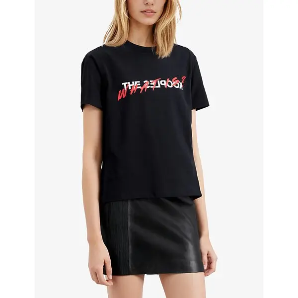 The Kooples Logo Print Cotton Jersey T-shirt - Bla01