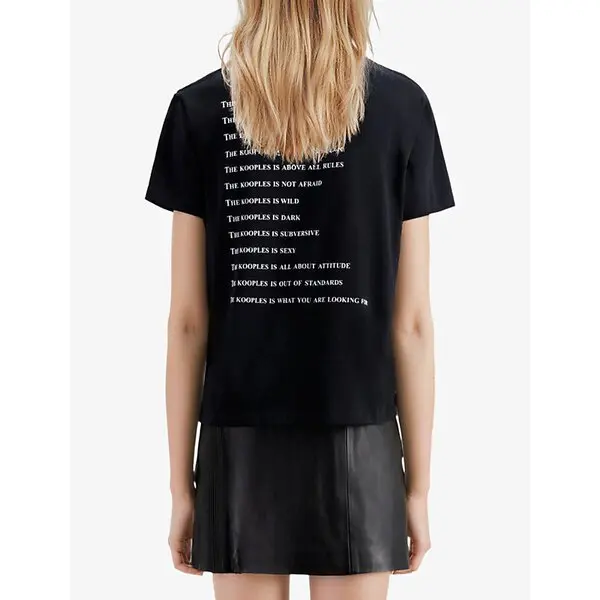 The Kooples Logo Print Cotton Jersey T-shirt - Bla01