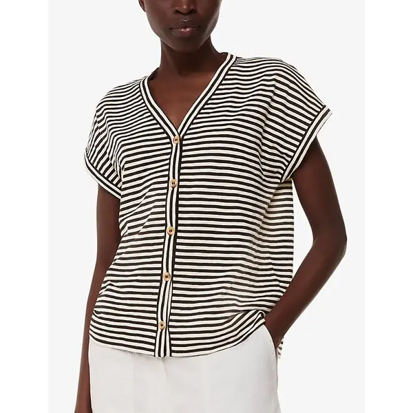 Whistles Jilly Relaxed-fit Striped Cotton Top