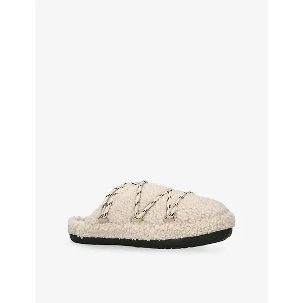 Moon Boot Teddy Faux-shearling Slippers - Bone