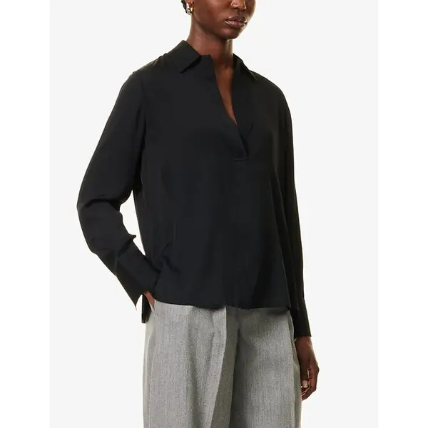 Vince Silk-blend V-neck Shirt