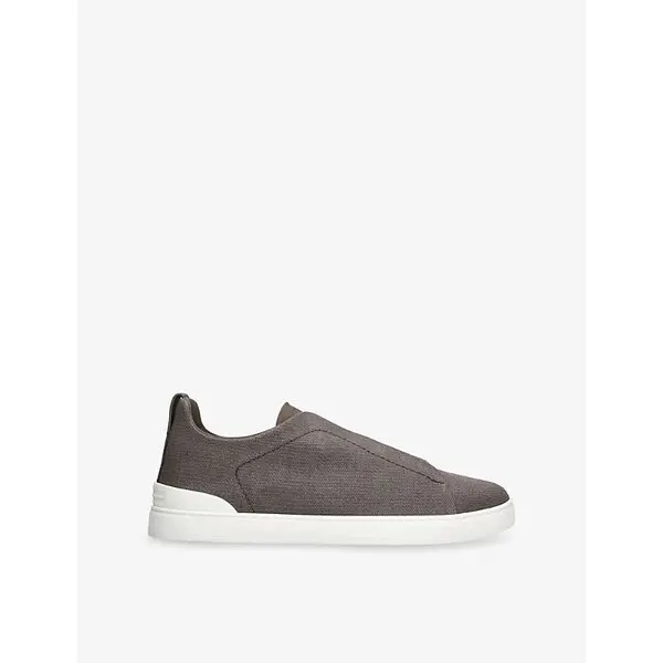 Zegna Triple Stitch Woven Low-top Trainers - Grey/dark