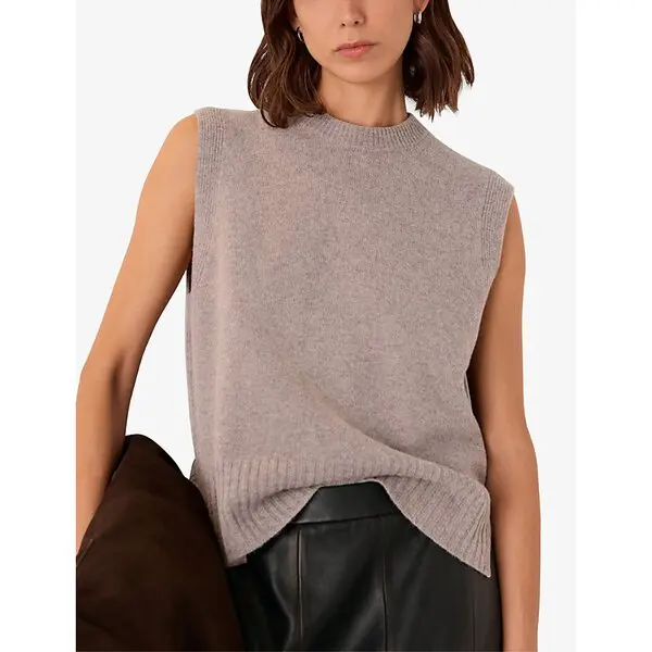 Whistles Wool-knit Sleeveless Tank Top - Cream