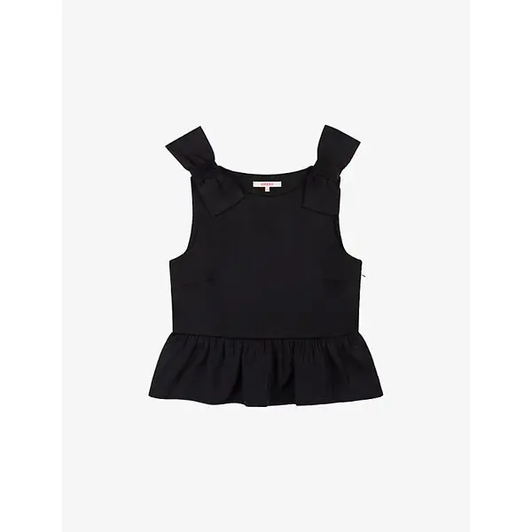 OMNES Kelee Bow-detail Satin Top