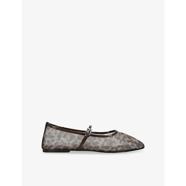Steve Madden Leopard-print Mesh Mary Jane Flats