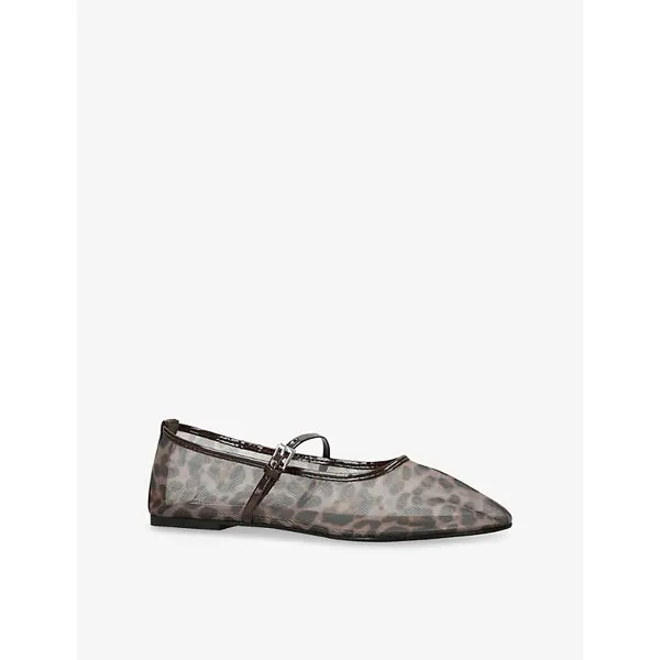 Steve Madden Leopard-print Mesh Mary Jane Flats