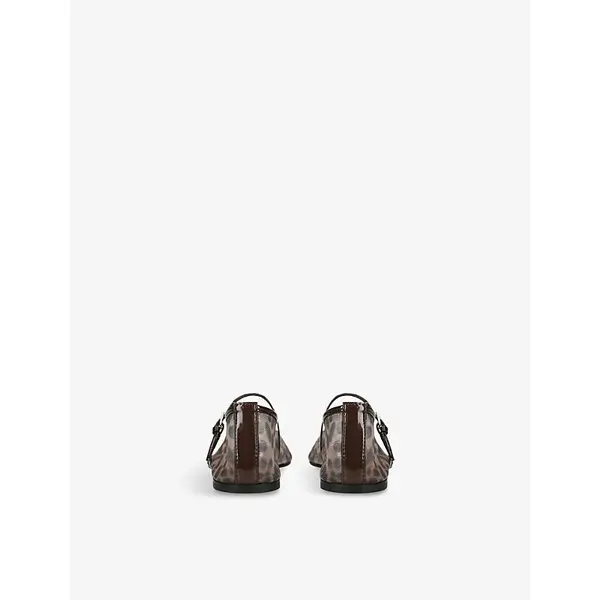 Steve Madden Leopard-print Mesh Mary Jane Flats