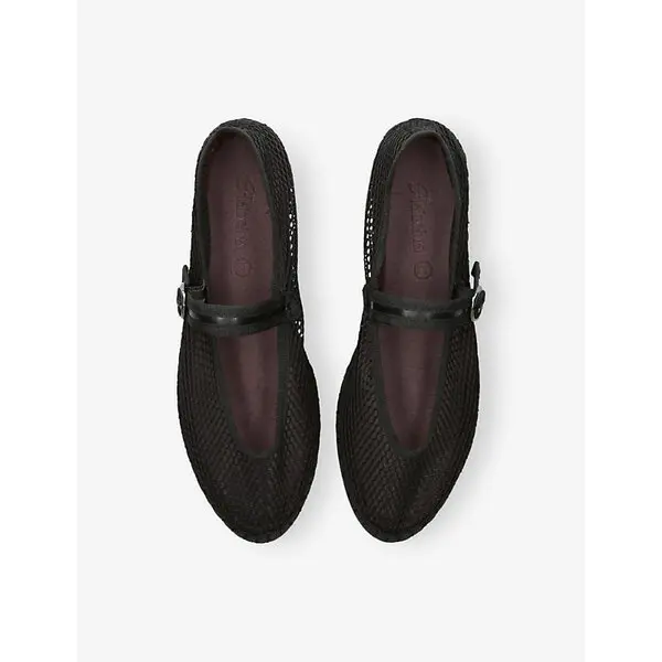 FLABELUS Isabella Mesh Ballet Flats - Black