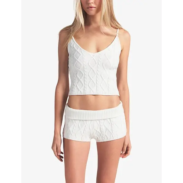 SKIMS Cable-knit Mid-rise Shorts