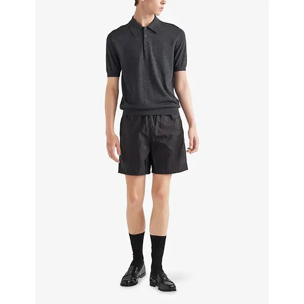 Prada Triangle-logo Re-nylon Swim Trunks - Black