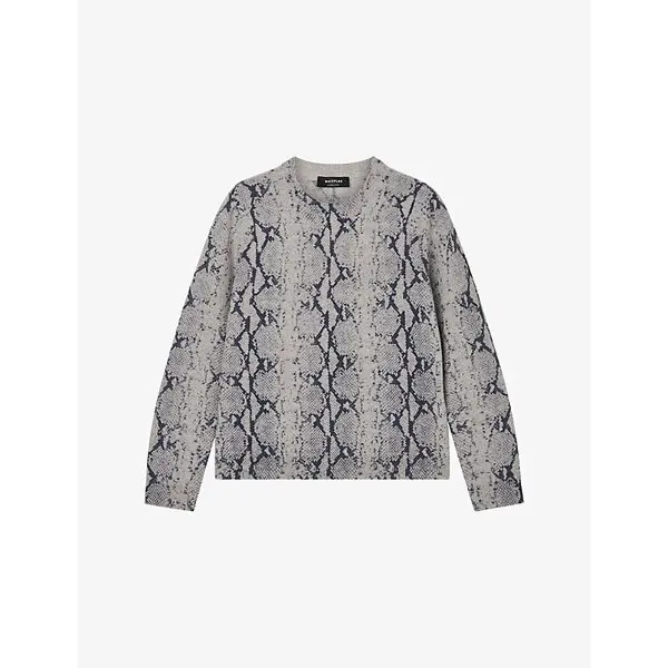Whistles Snakeskin-intarsia Wool Jumper