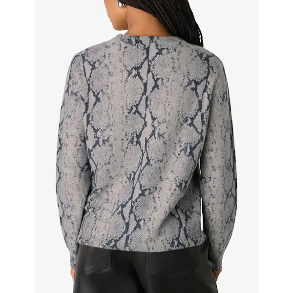 Whistles Snakeskin-intarsia Wool Jumper