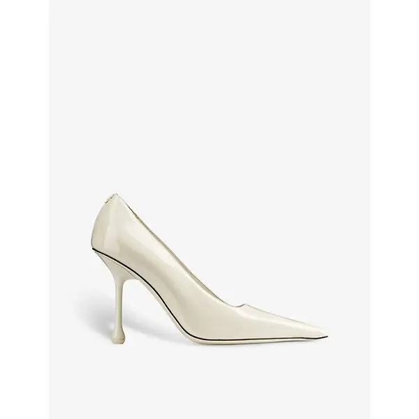 JIMMY CHOO Ixia 95 Pointed-toe Heeled Courts - Latte
