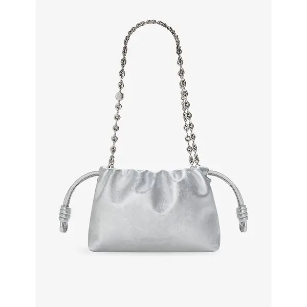 Loewe Flamenco Metallic Mini Clutch - Silver