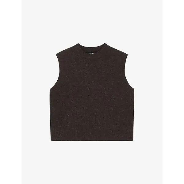 Whistles Sleeveless Wool Tank - Brown