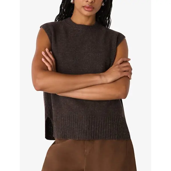 Whistles Sleeveless Wool Tank - Brown