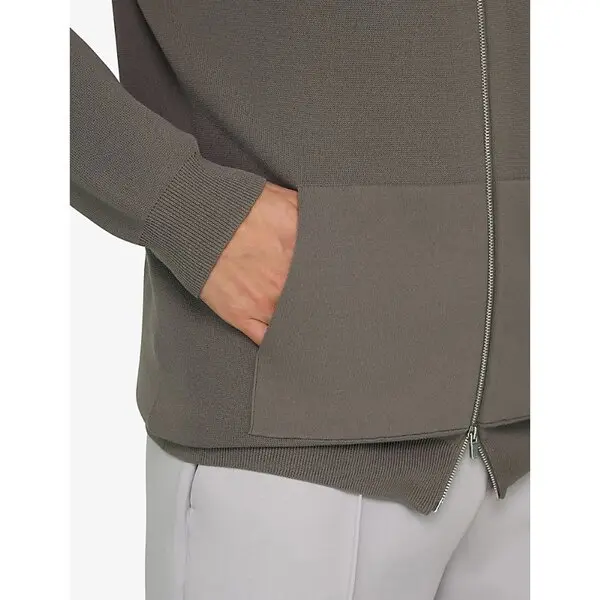 Boggi Milano Hooded Full-zip Cotton-blend Jumper