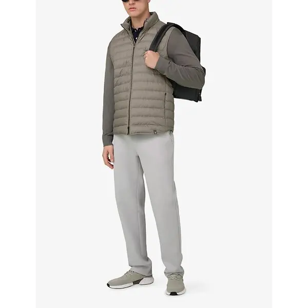 Boggi Milano Quilted Goose-down Shell Gilet - Mud