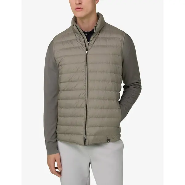 Boggi Milano Quilted Goose-down Shell Gilet - Mud