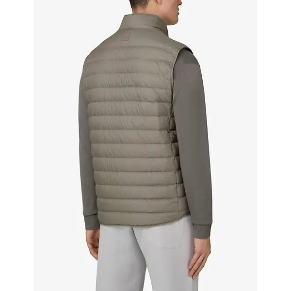 Boggi Milano Quilted Goose-down Shell Gilet - Mud