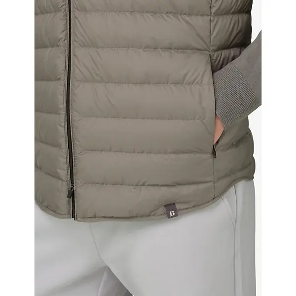 Boggi Milano Quilted Goose-down Shell Gilet - Mud