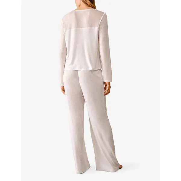 THE WHITE COMPANY Marled Relaxed-fit Jersey Pyjamas