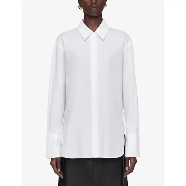 JOSEPH Nellie Long-sleeve Cotton Blouse
