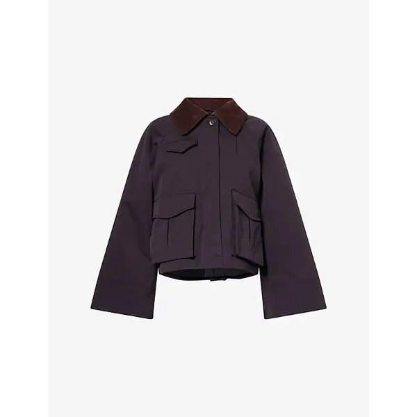 SKALL STUDIO Cropped Jacket With Corduroy Collar