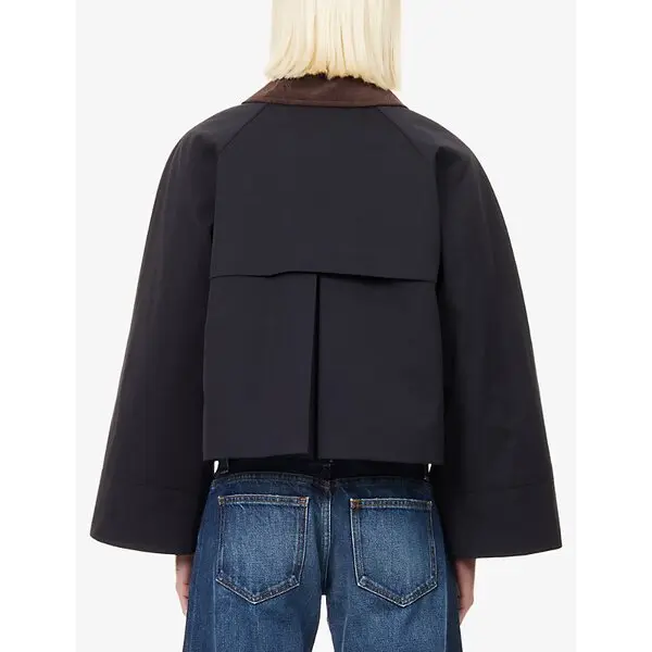 SKALL STUDIO Cropped Jacket With Corduroy Collar